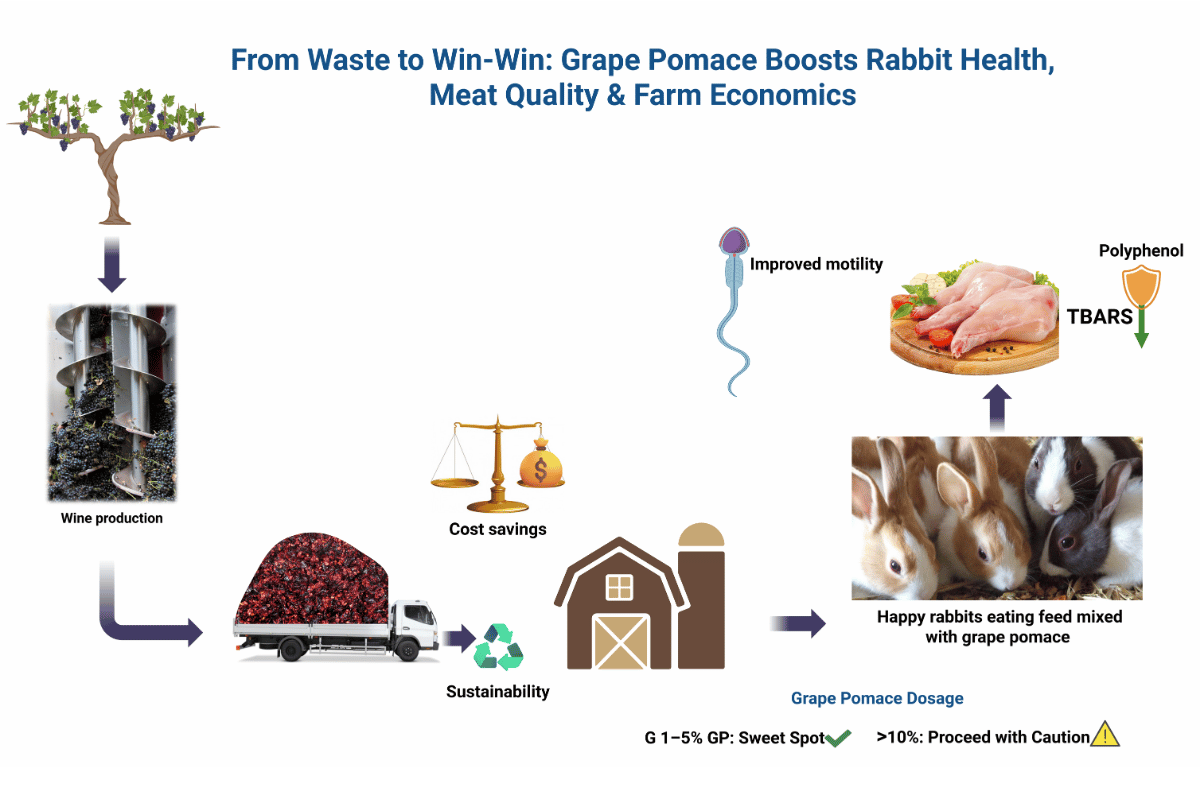 Grape pomace in rabbit diets: Effects on Growth, health & meat quality ...