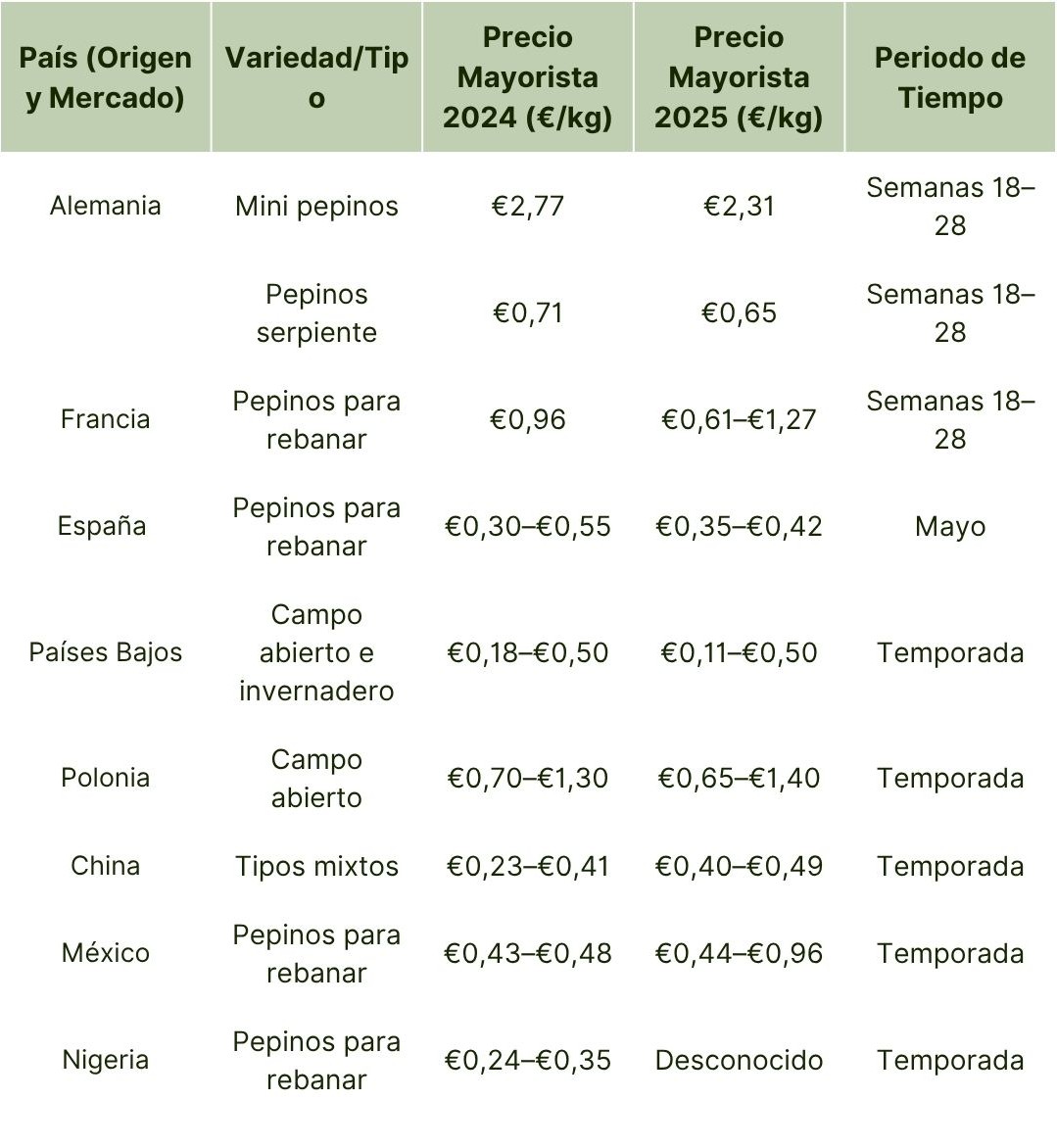 Análisis profundo: Mercado global del pepino 2024/2025 | Wikifarmer