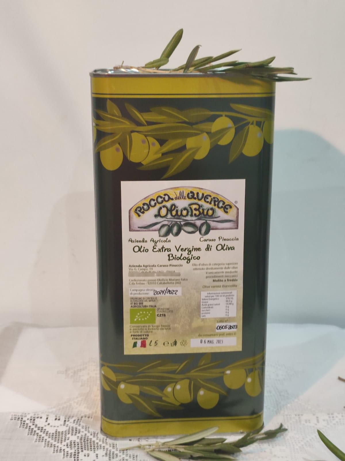 Organic extra virgin olive oil 5 litre tin - Caltabellotta - Wikifarmer