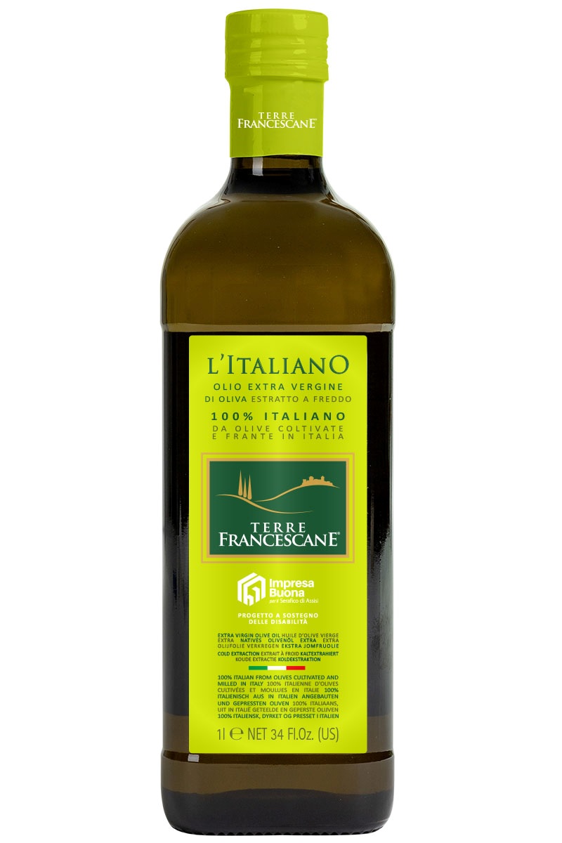 Olio extra vergine di oliva 100% Italiano 1 LITRO - bottiglia vetro ...
